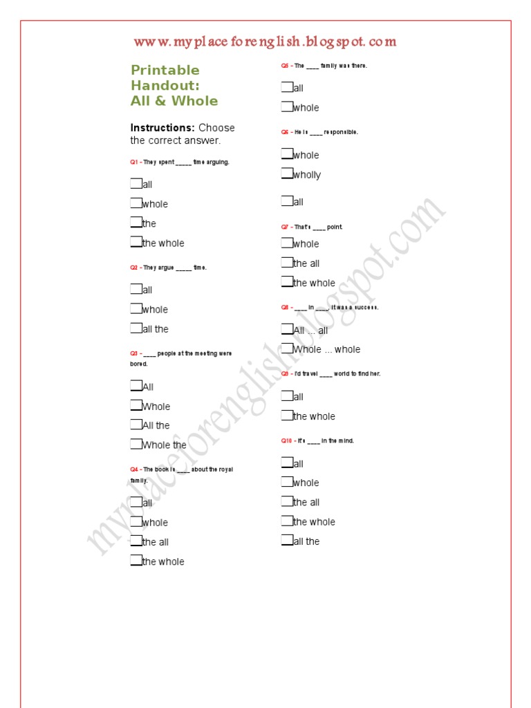 Printable All - Whole | PDF