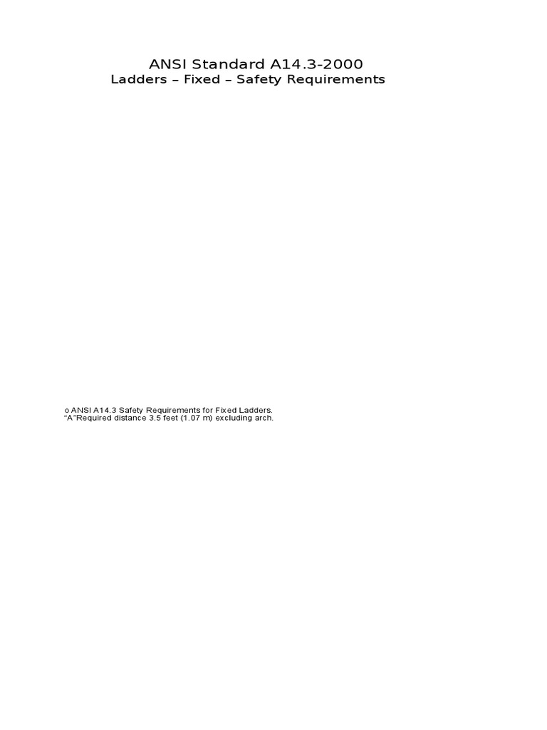 ANSI Standard A14.3-2000: Ladders - Fixed - Safety Requirements | PDF