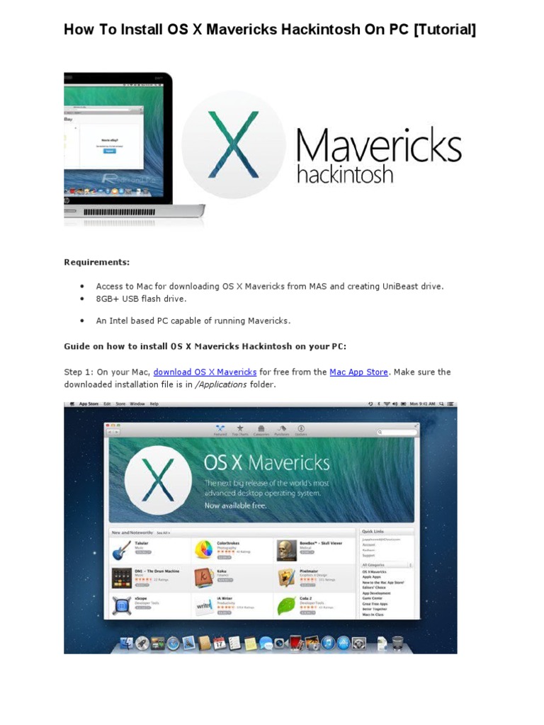 How To Install OS X Mavericks Hackintosh On PC | PDF | Mac Os | Macintosh