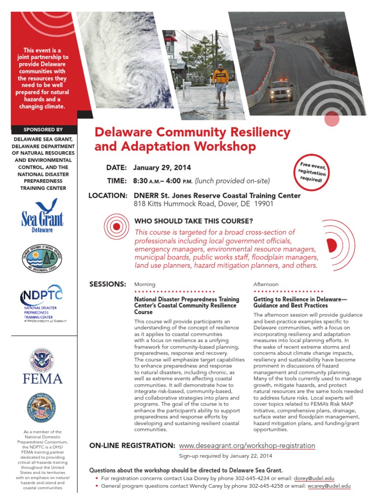 Delaware Community Resiliency Workshop Flyer | PDF | Emergency ...