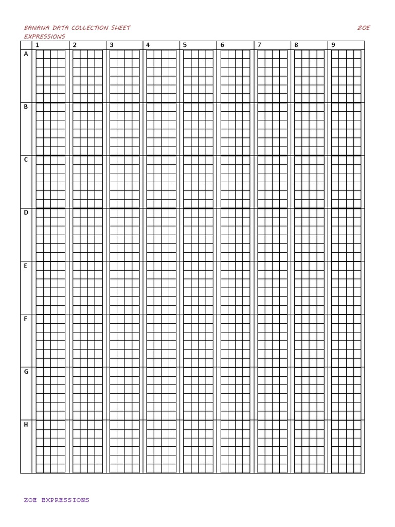 Banana Data Collection Sheet | PDF