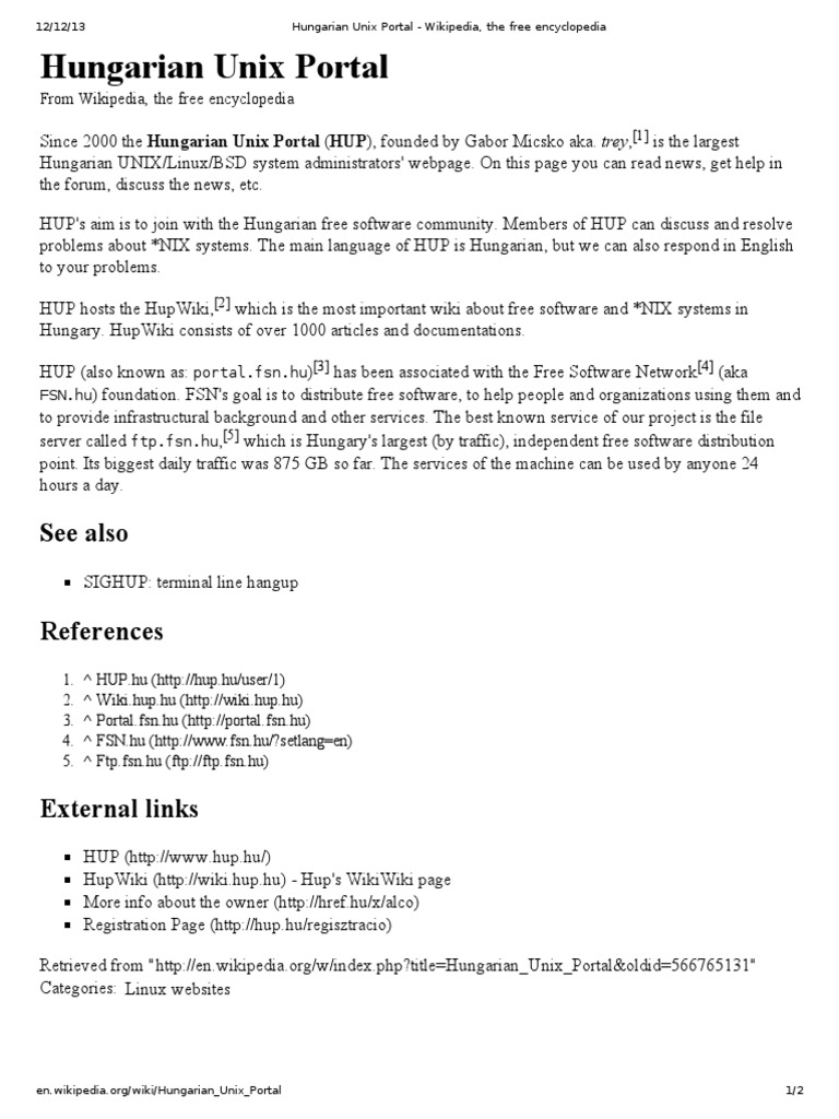 Hungarian Unix Portal Overview | PDF