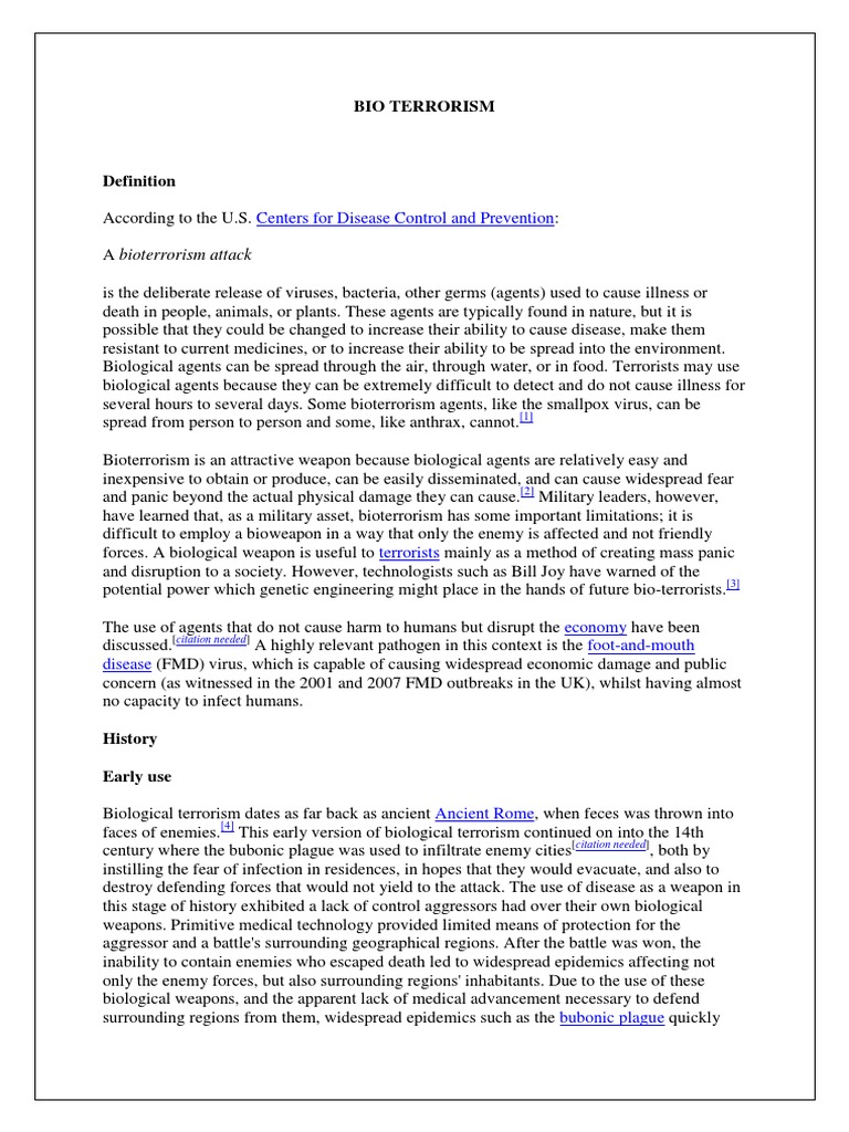 Disaster - Case Study | PDF | Bioterrorism | Biological Warfare