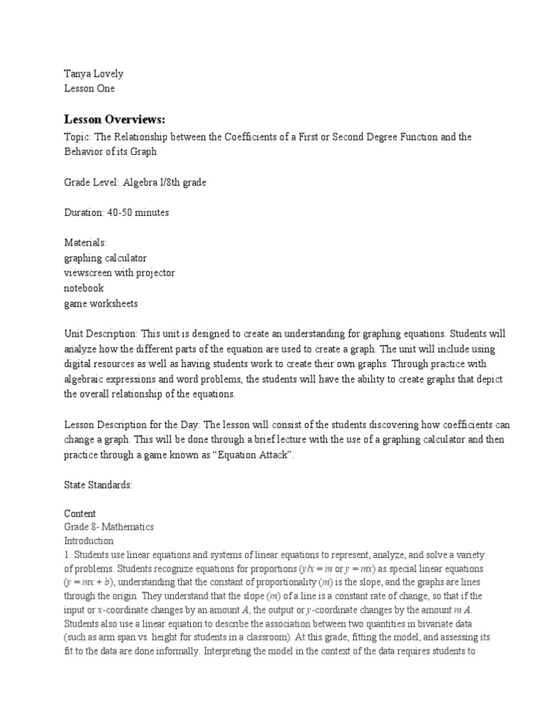 Udl Lesson Plan 1 | PDF | Variable (Mathematics) | Equations