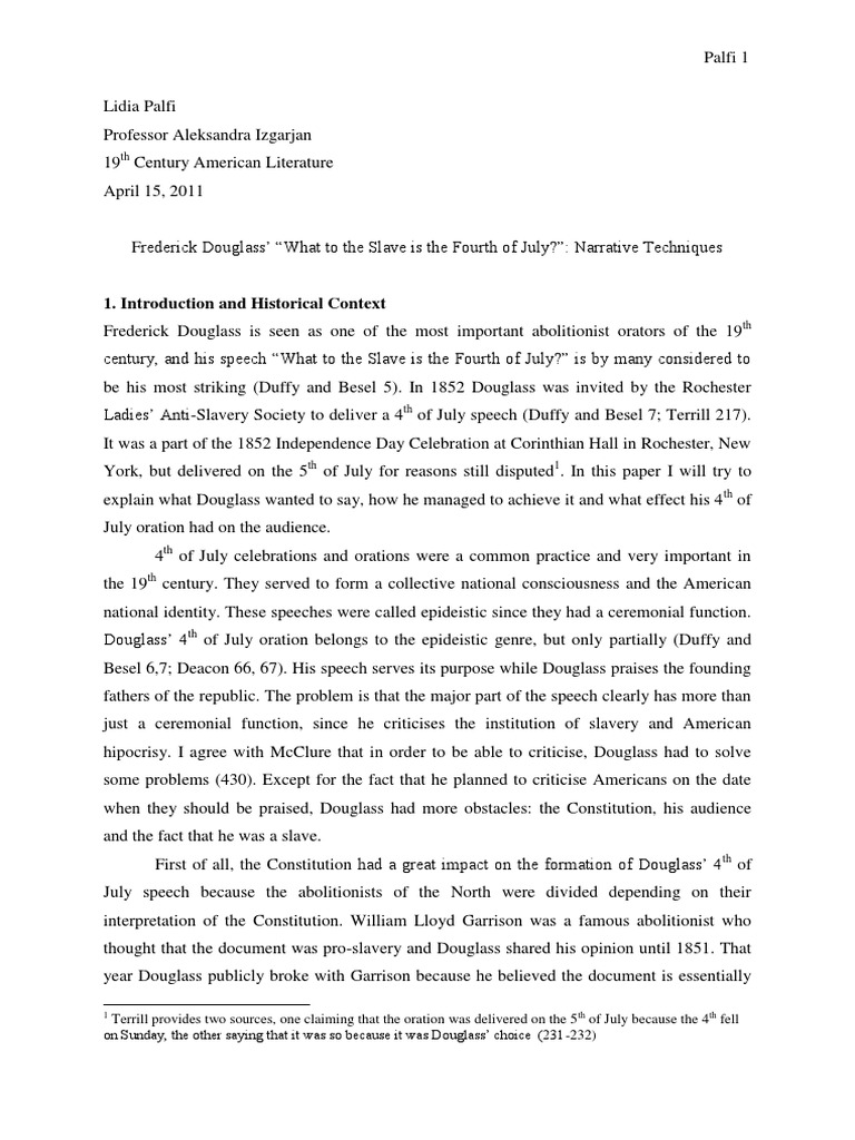 What To The Slave Is The Fourth of July-Narrative | PDF | Abolitionism ...