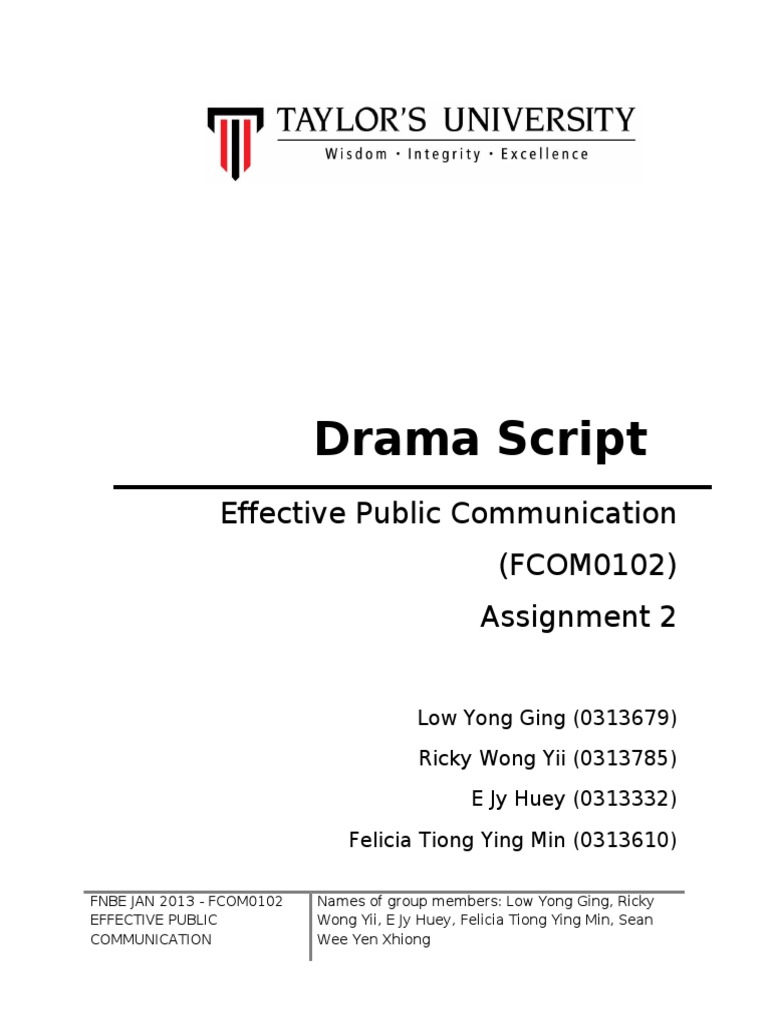 Drama Script (1) | Negotiation | Foods