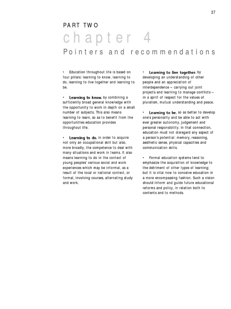 Four Pillars of Lifelong Education | PDF