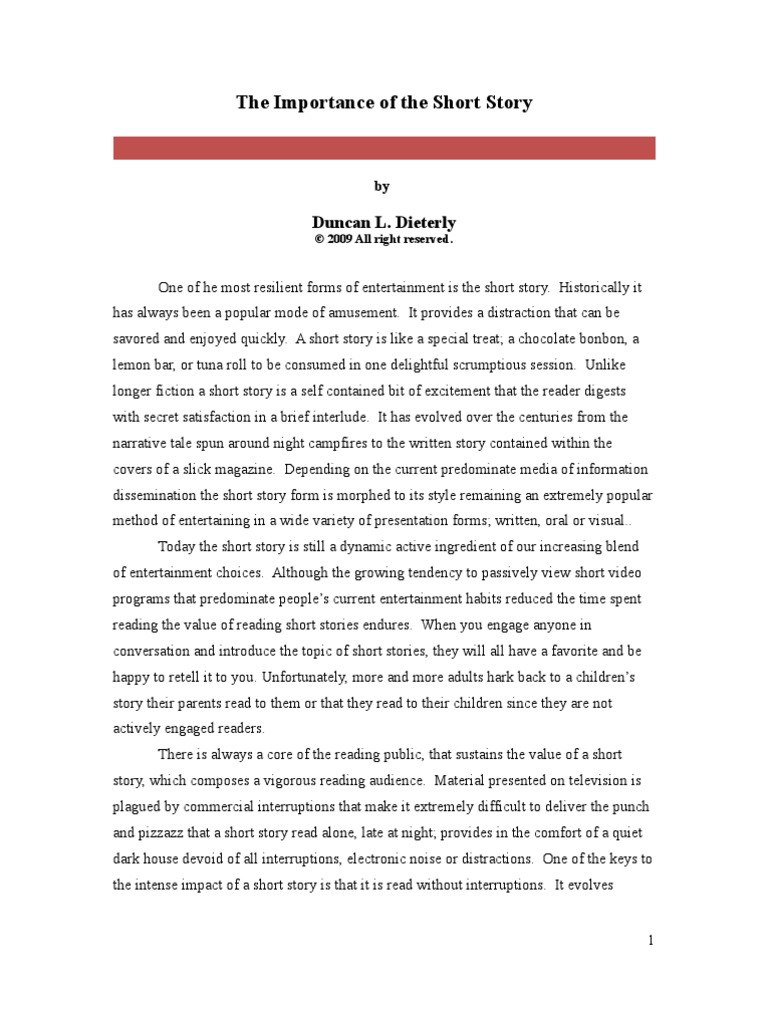 The Importance of The Short Story | PDF | Short Stories | Writers