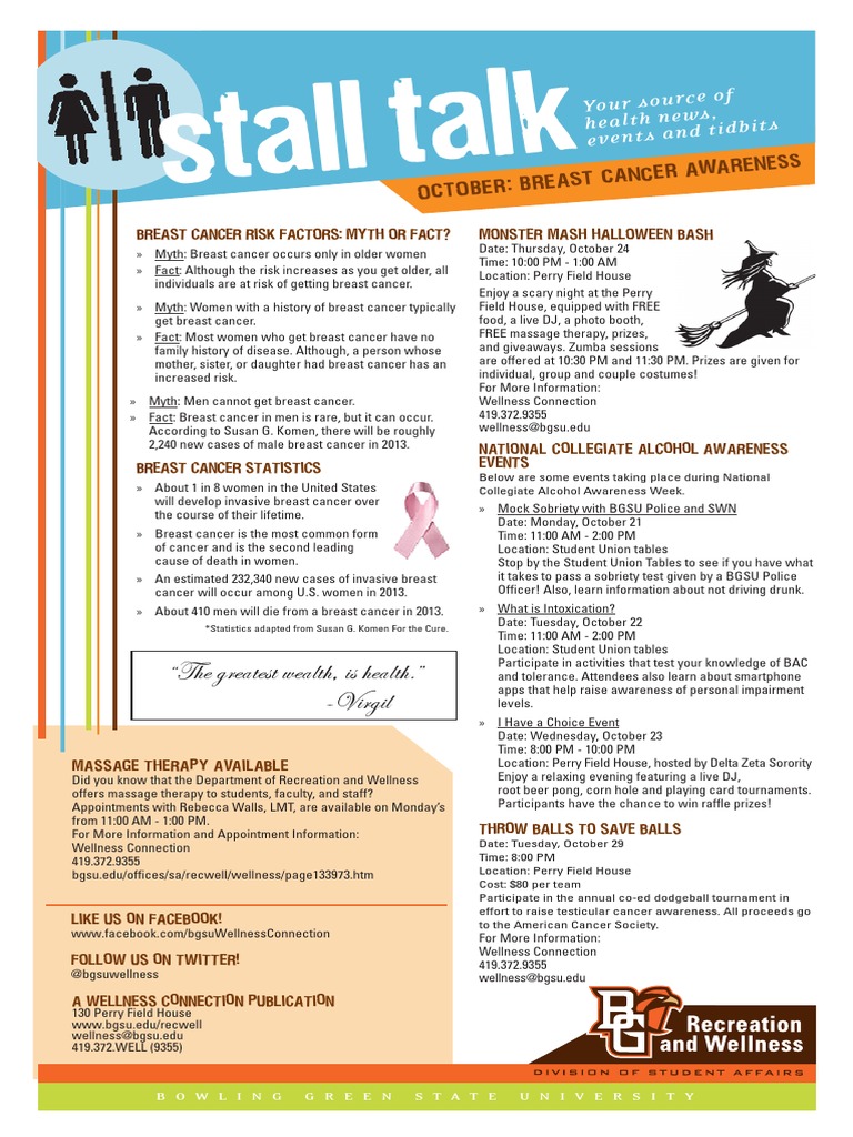 Stall Talk: Breast Cancer Awareness | PDF | Breast Cancer | Driving ...