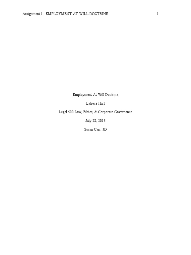 Understanding Employment-At-Will Doctrine | PDF