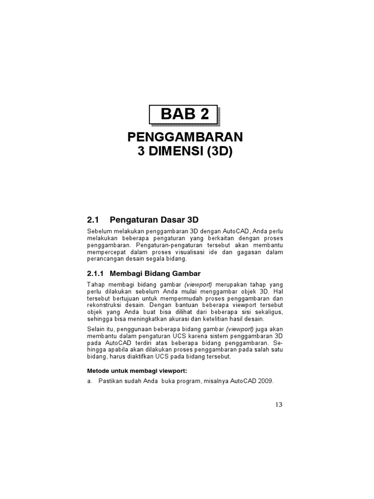 Belajar AutoCAD 3D | PDF