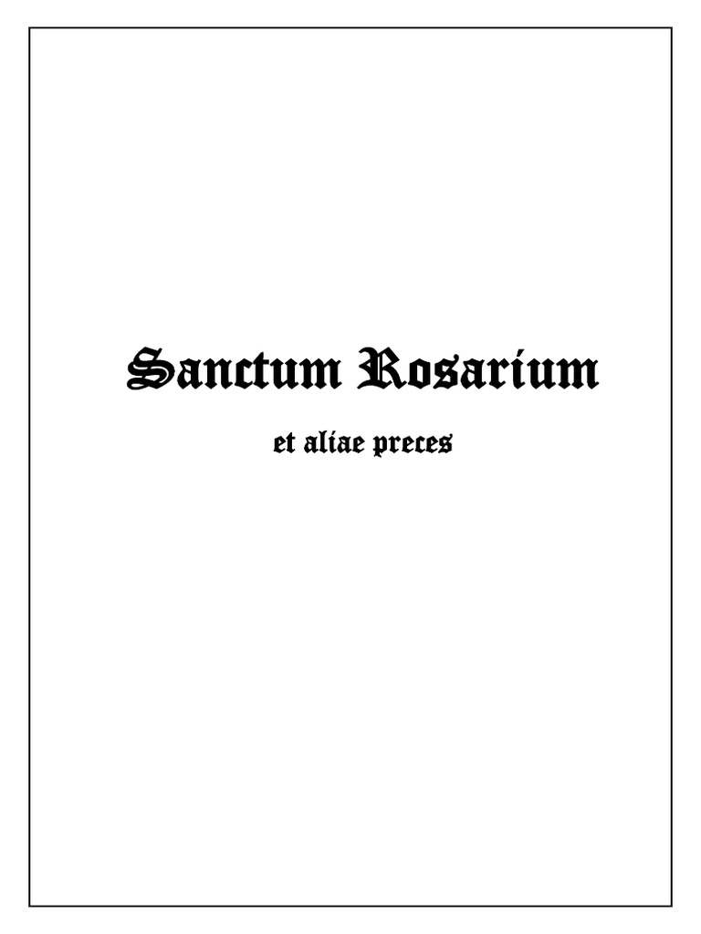 Sanctum Rosarium | PDF