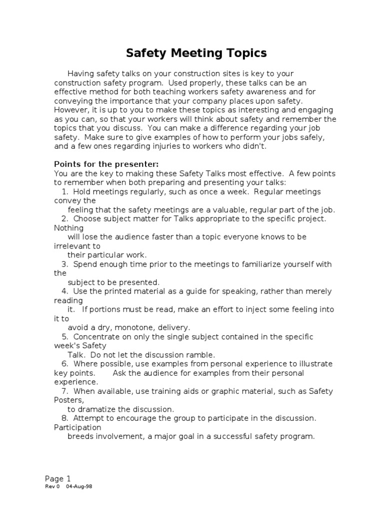 Safety Meeting Topics | Electric Shock | Rope