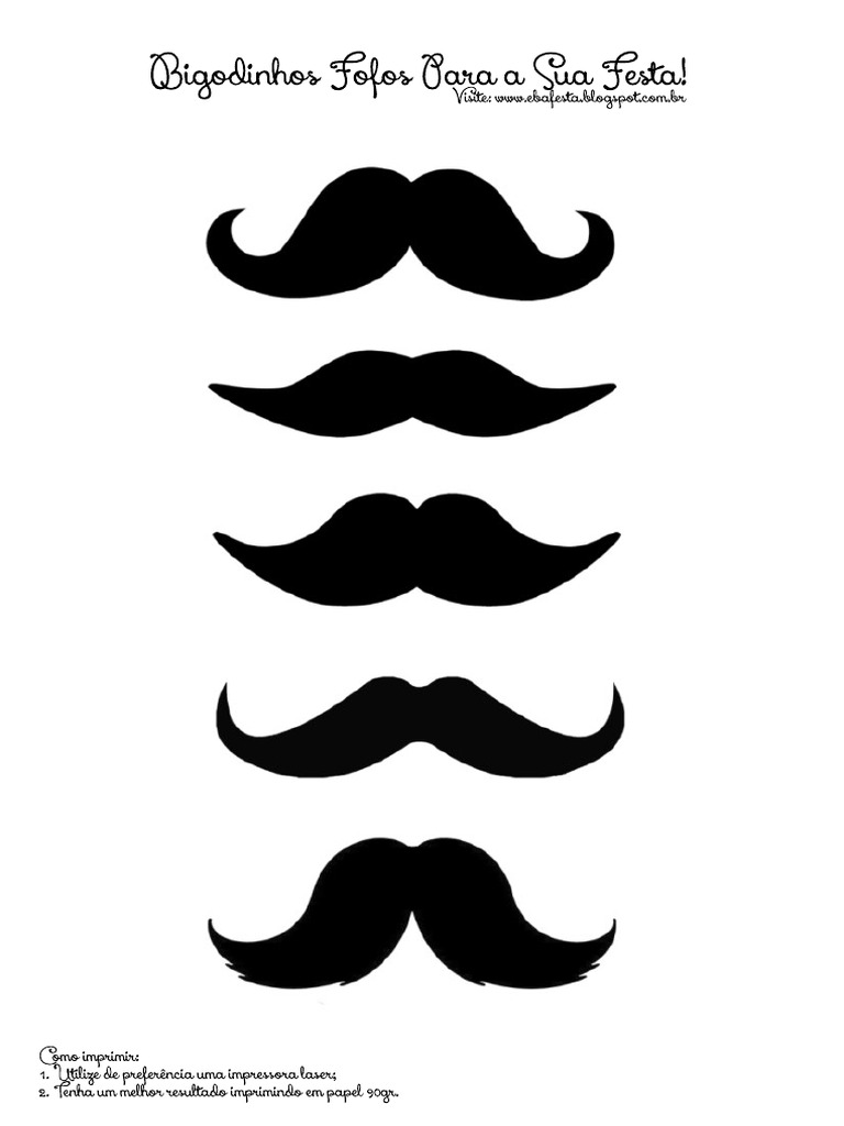 Plantilla Para Imprimir Bigote Moldes De Corbatas Y Bigotes Para El