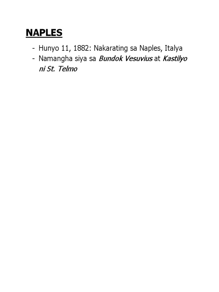 Naples Madrid Rizal Expedition | PDF