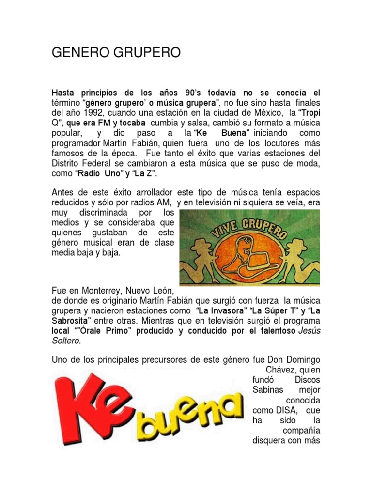 Evolución del Género Grupero en México | PDF