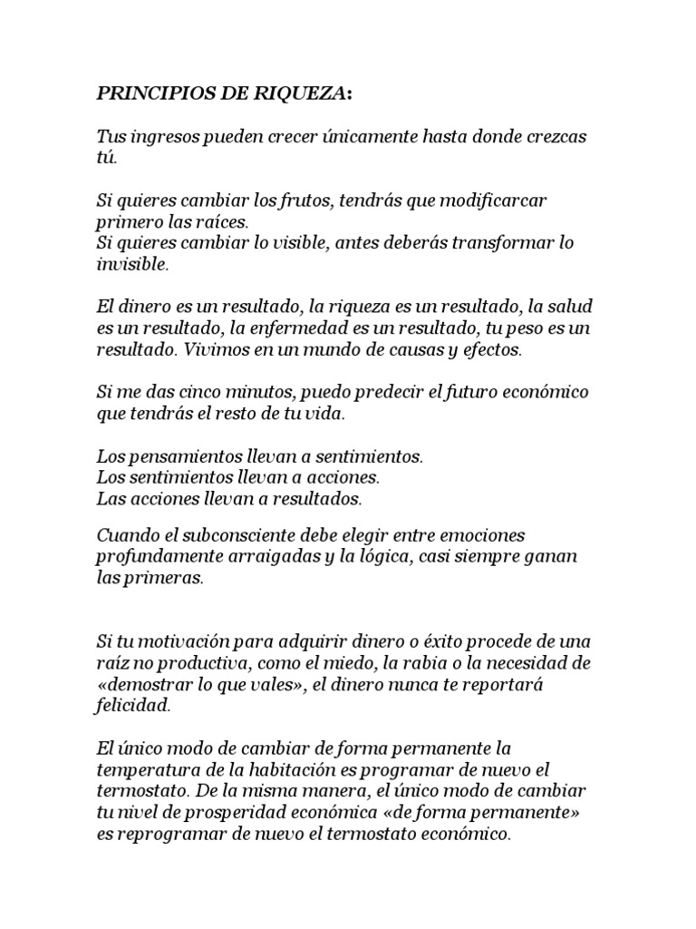 Principio de Riqueza | PDF | Pobreza | Pobreza e indigencia