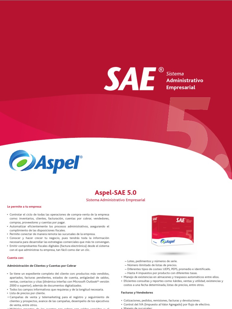 Folleto Aspel SAE | PDF | Planificación de recursos empresariales | Internet