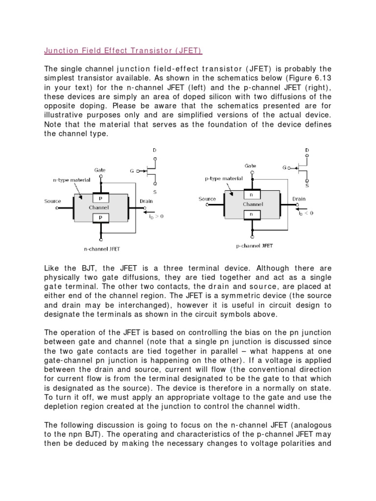 Junction Field Effect Transistor (JFET) : Gate Terminal. The Other Two ...