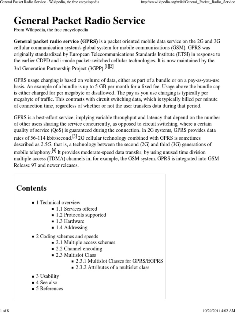 General Packet Radio Services | PDF | General Packet Radio Service ...