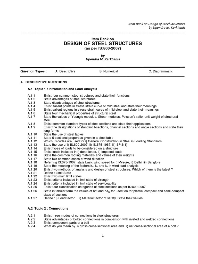 IB Steel Structures | PDF | Beam (Structure) | Screw