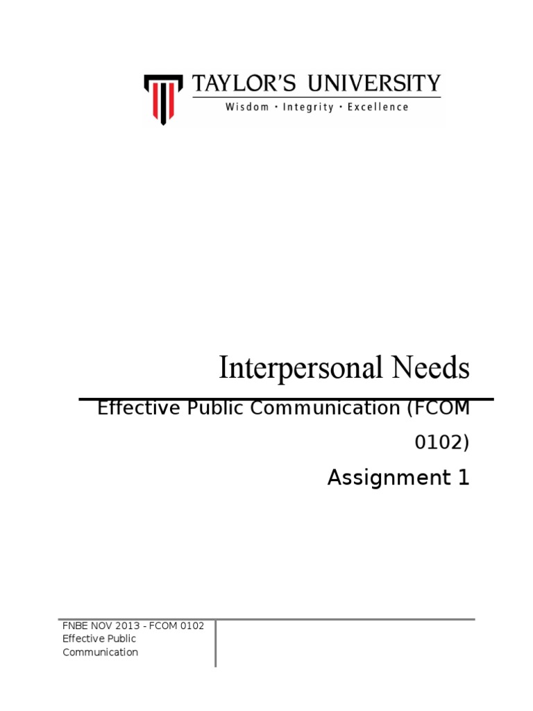 Epc Assignment 1 | PDF | Interpersonal Communication | Social Group