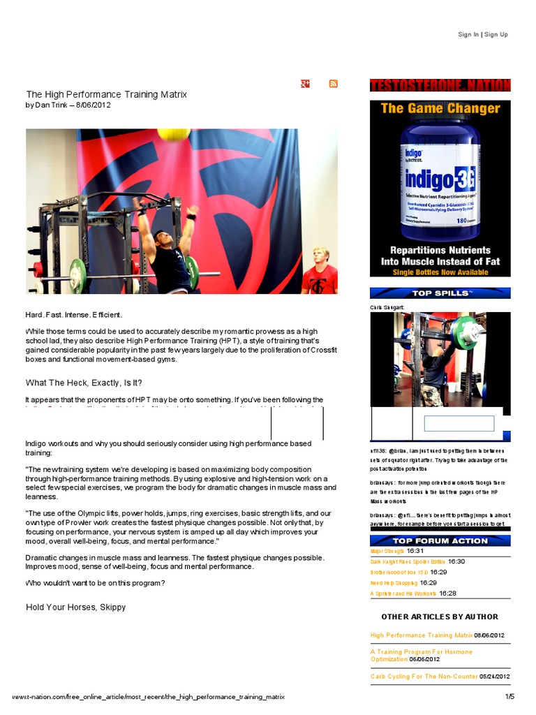 T NATION - The High Performance Training Matrix | PDF | Kettlebell ...
