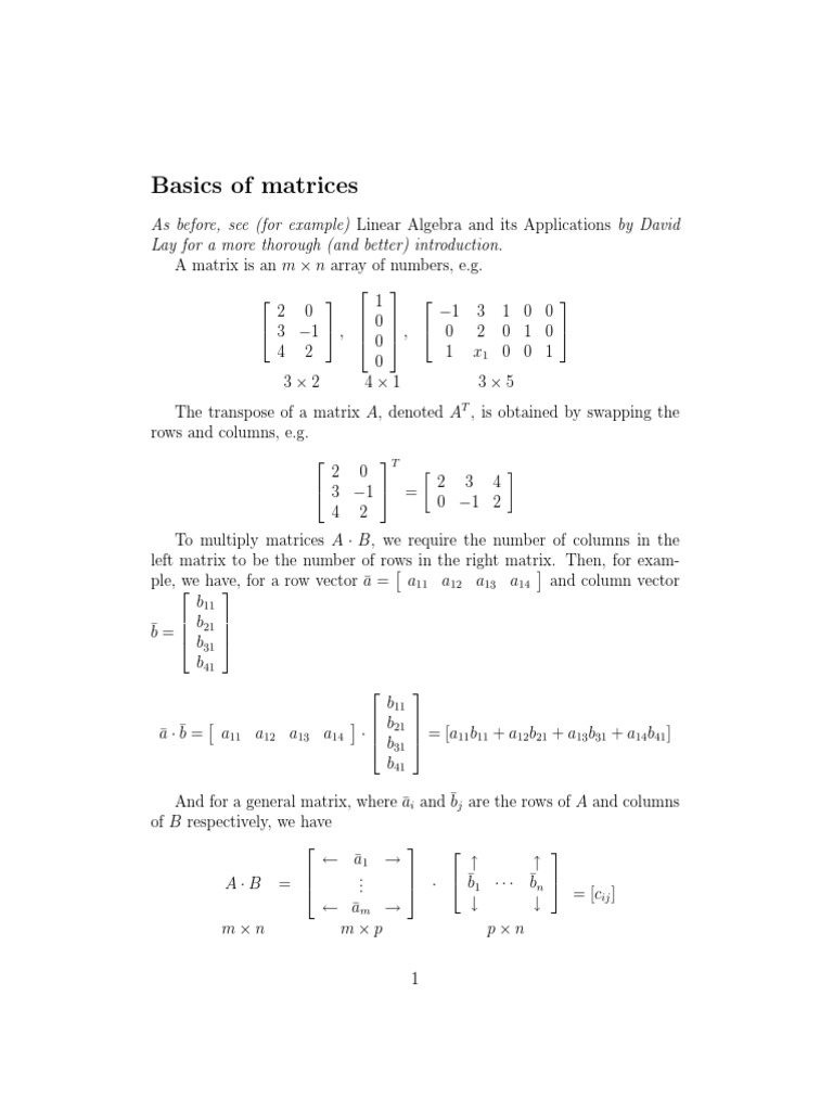 Matrices | Download Free PDF | Matrix (Mathematics) | Vector Space