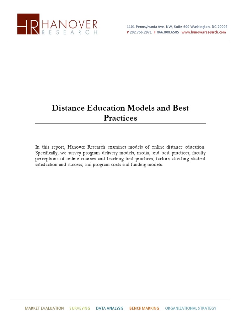 Distance Education Models and Best Practices - Membership | PDF ...