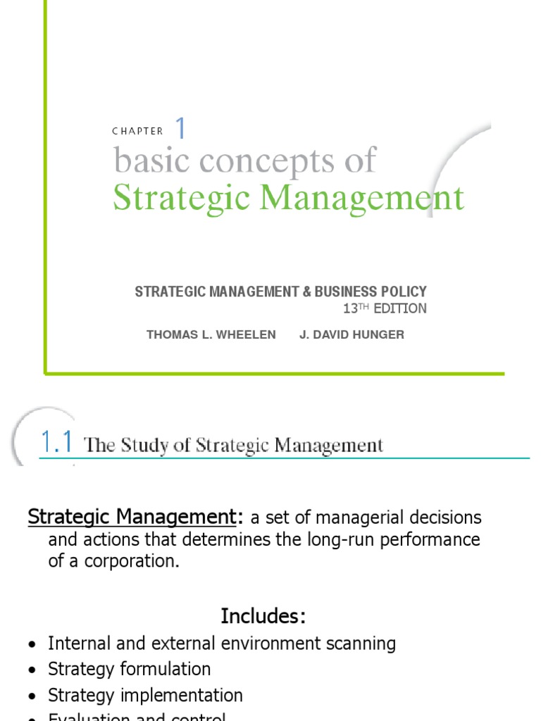 Strategic Management & Business Policy: 13 Edition | PDF | Strategic ...