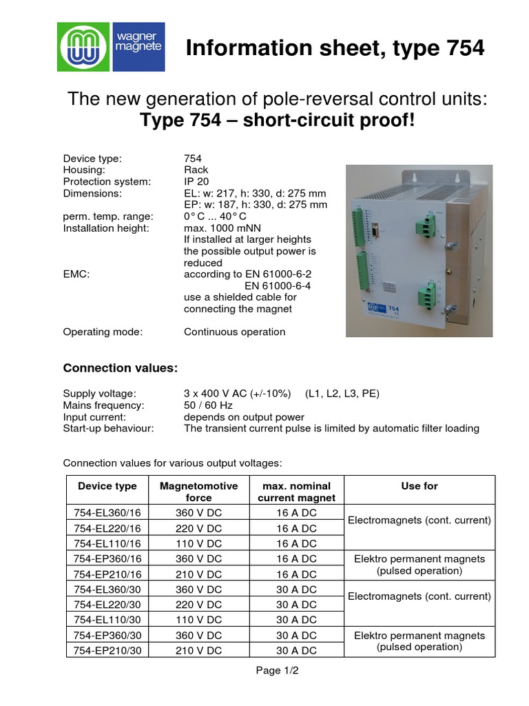 Information Sheet, Type 754: The New Generation of Pole-Reversal ...