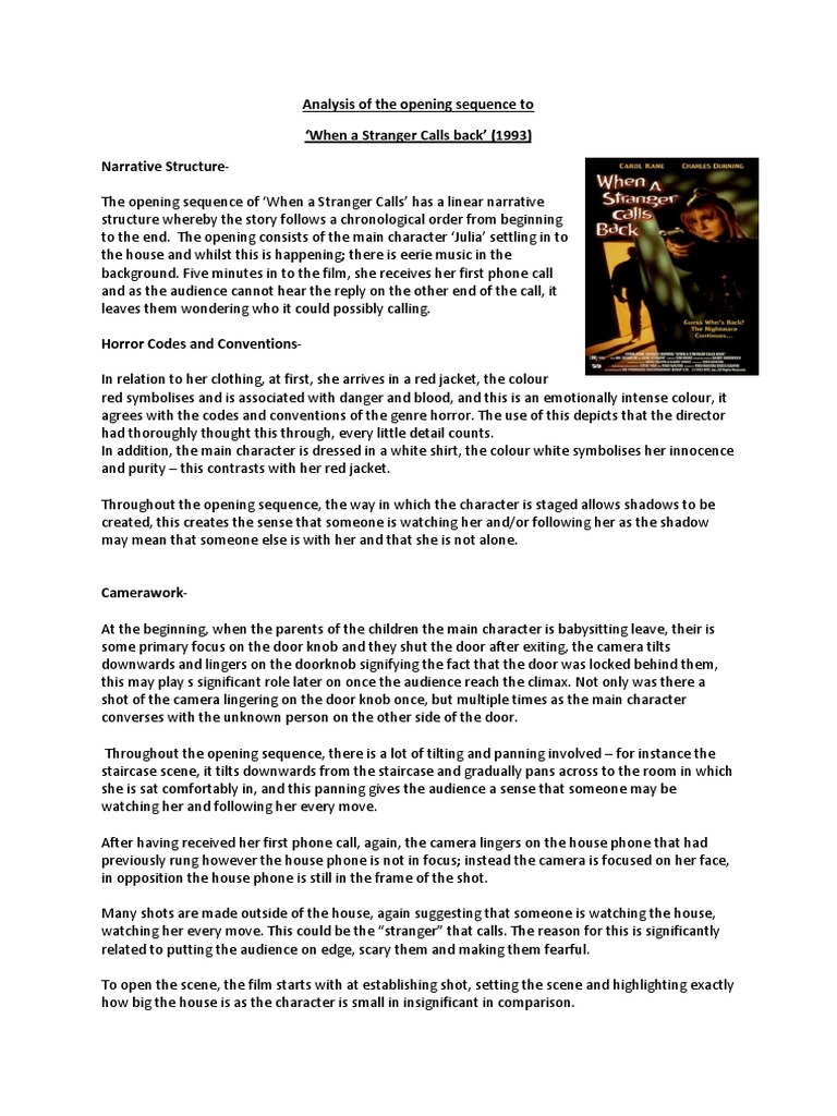 Analysis of The Opening Sequence | PDF