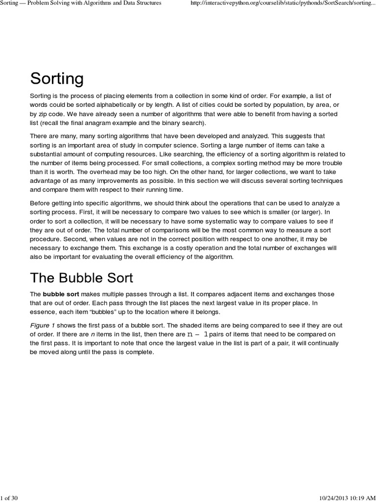Sorting Problem Solving With Algorithms And Data Structures Pdf Discrete Mathematics