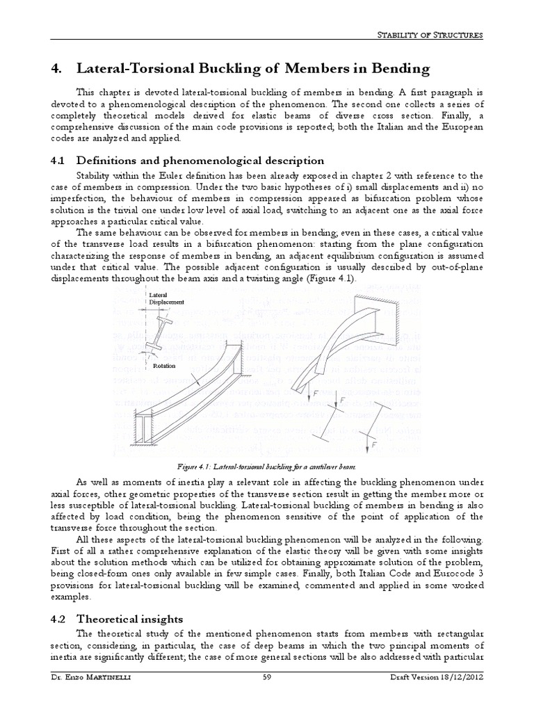 Lateral-Torsional Buckling of Members in Bending | PDF | Elasticity (Physics) | Building Engineering