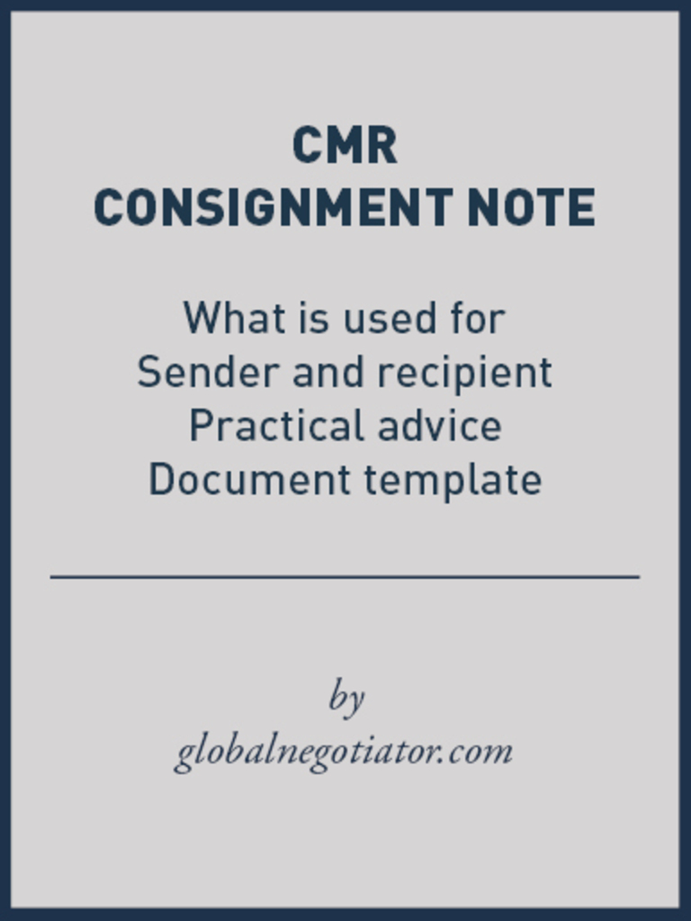 CMR Consignment Note Form | PDF | Bill Of Lading | Service Industries