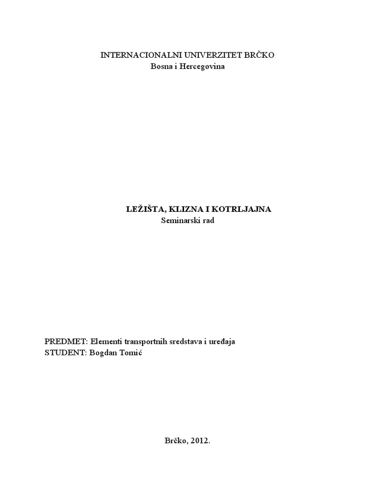 Lezista, Klizna I Kotrljajna | PDF