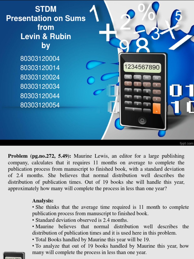 STDM Presentation | PDF | Normal Distribution | Type I And Type Ii Errors