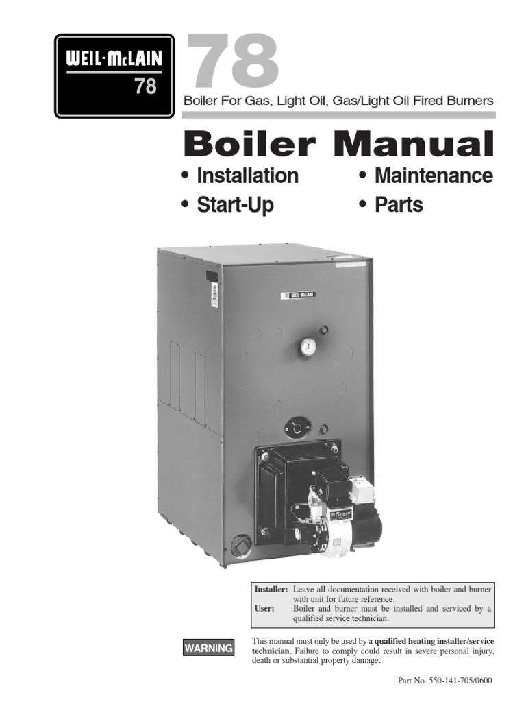 78 Manual - Weil Mclain Boiler | PDF | Boiler | Pipe (Fluid Conveyance)