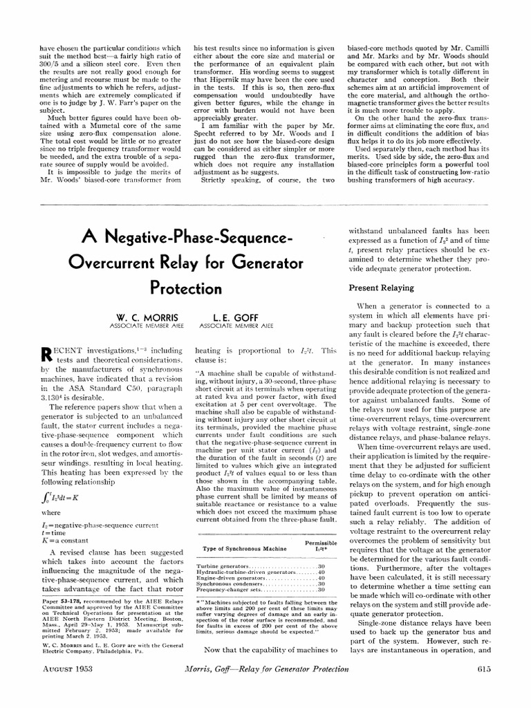 Negative Sequence Relay | PDF | Relay | Transformer
