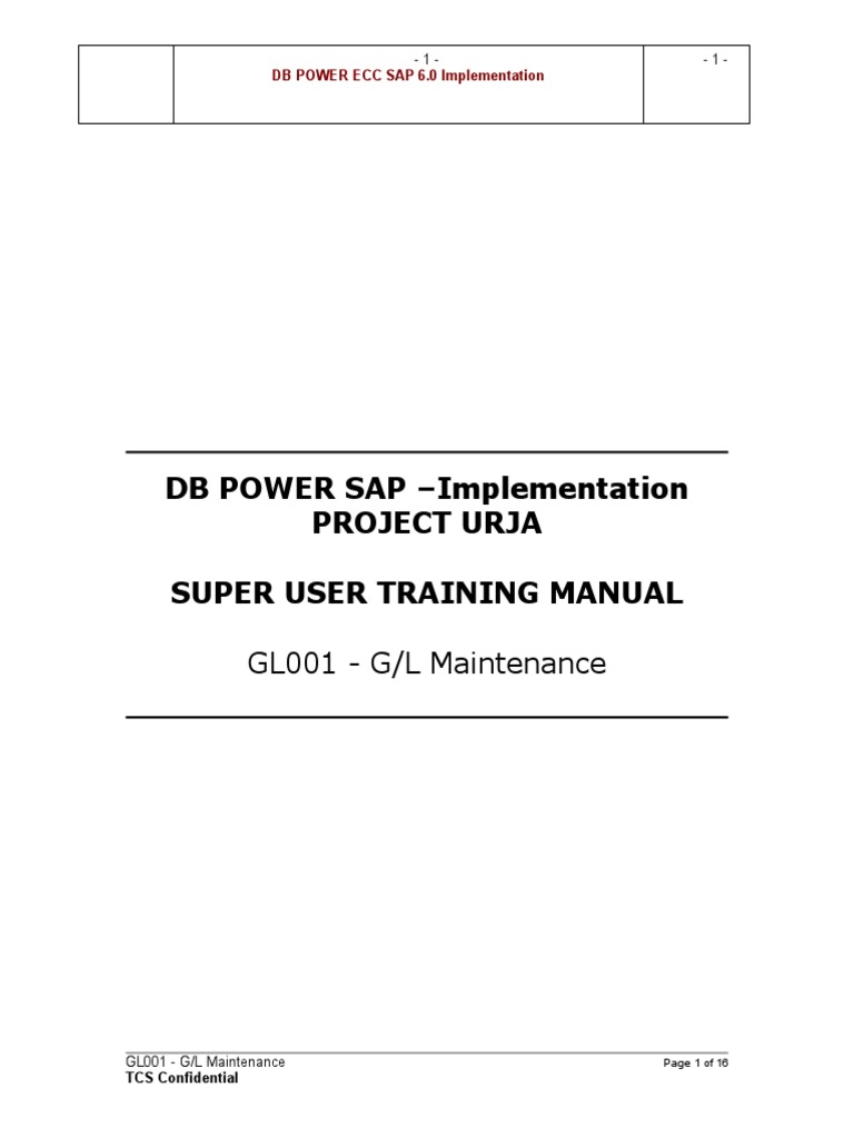 GL001 GL Maintenance v1.0 | PDF | Business