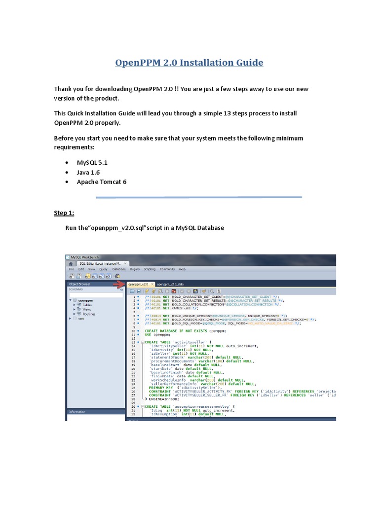 Openppm 2.0 Installation Guide | PDF | My Sql | Xml Schema