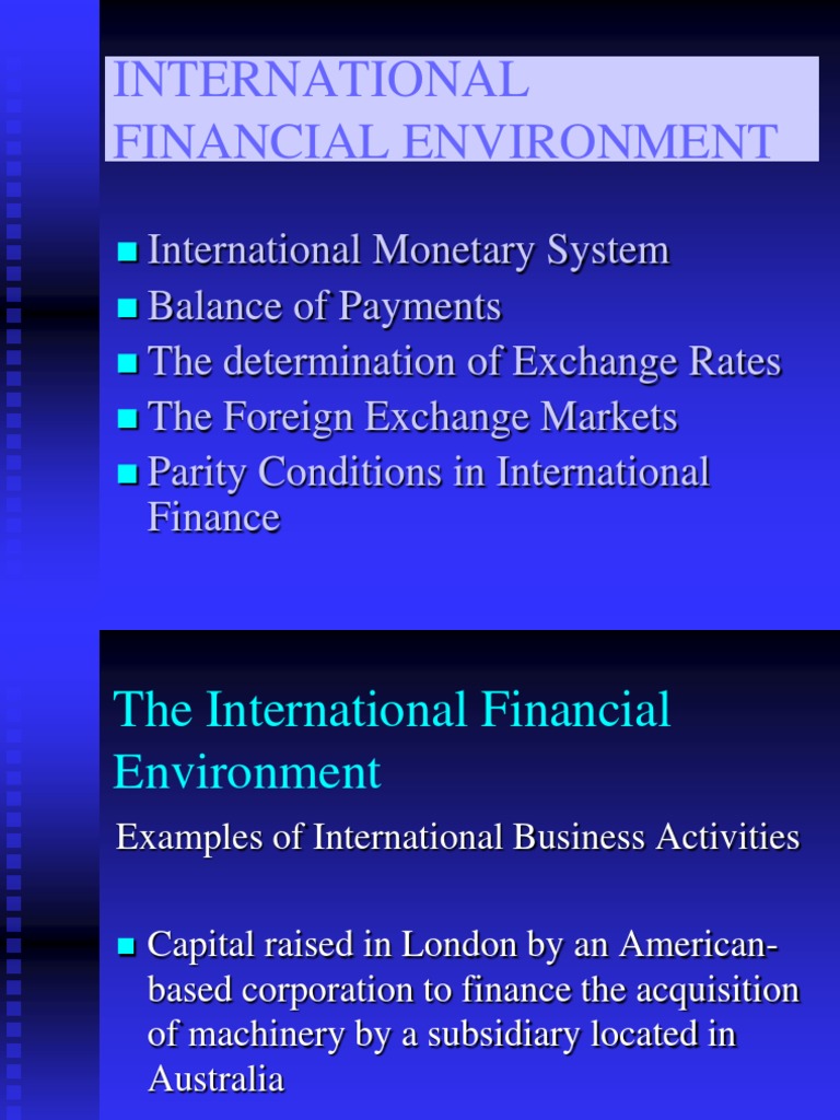 International Financial Environment | PDF | Finance & Money Management