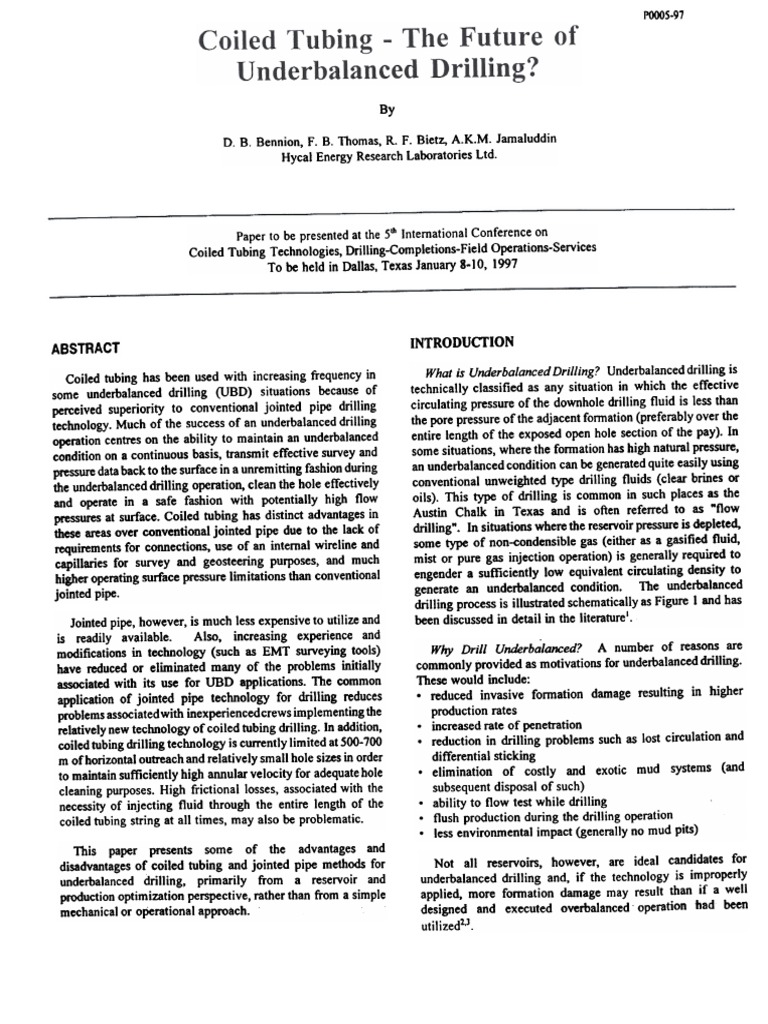 Coiled Tubing-The Future of Underbalanced Drilling | PDF | Oil Well ...