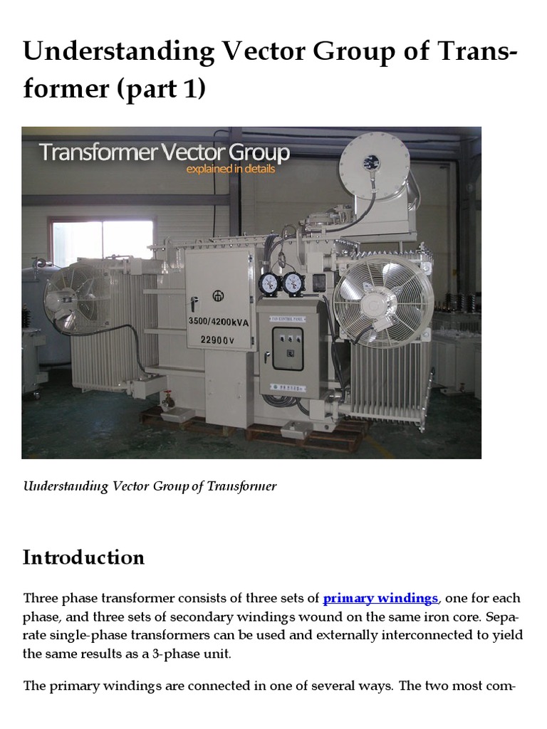 Understanding Vector Group of Transformer | PDF | Transformer | Power ...