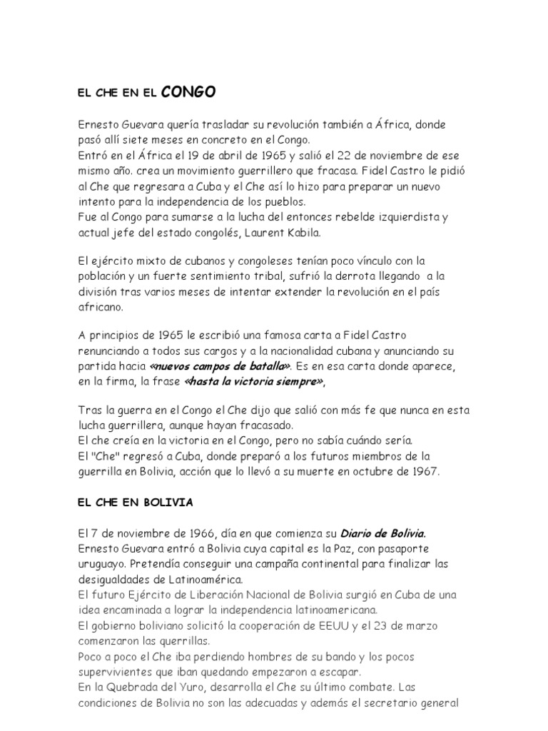 El Che en El Congo | PDF | Che Guevara | Guerra de guerrillas