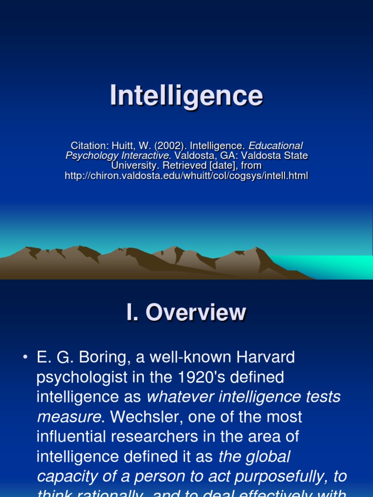 An In-Depth Exploration of Intelligence Theories: A Summary and ...
