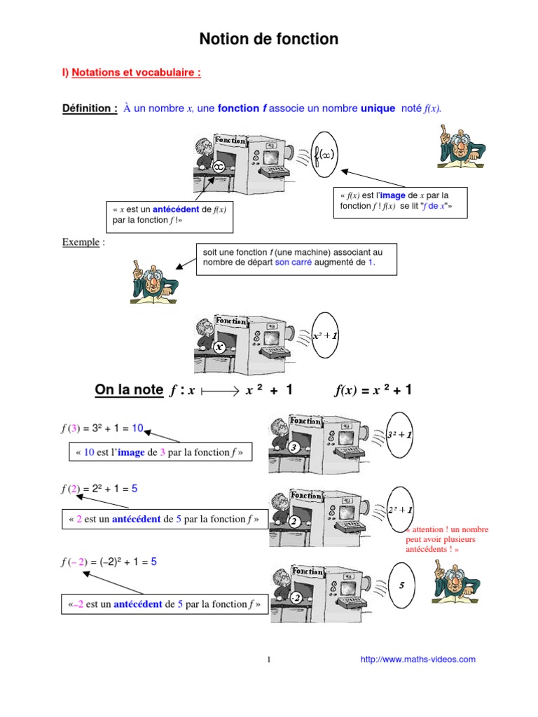 Notion de Fonction (3ème) | Descargar gratis PDF | Fonction ...