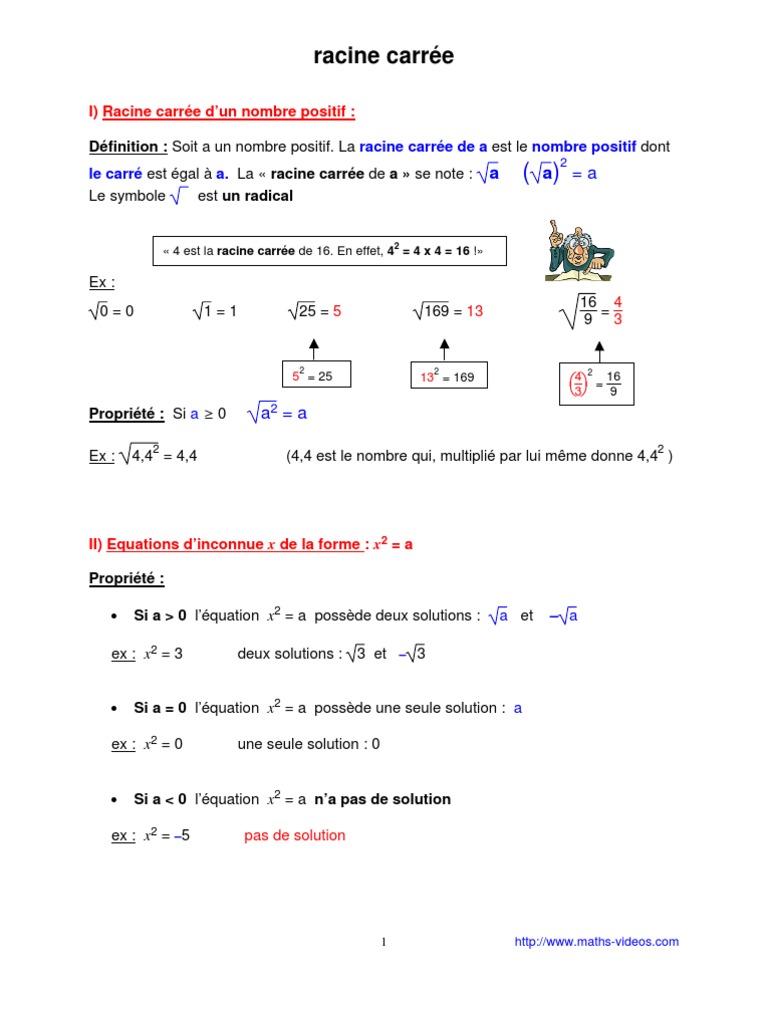 Racine Carrées (3ème) | PDF | Analyse mathématique | Concepts mathématiques