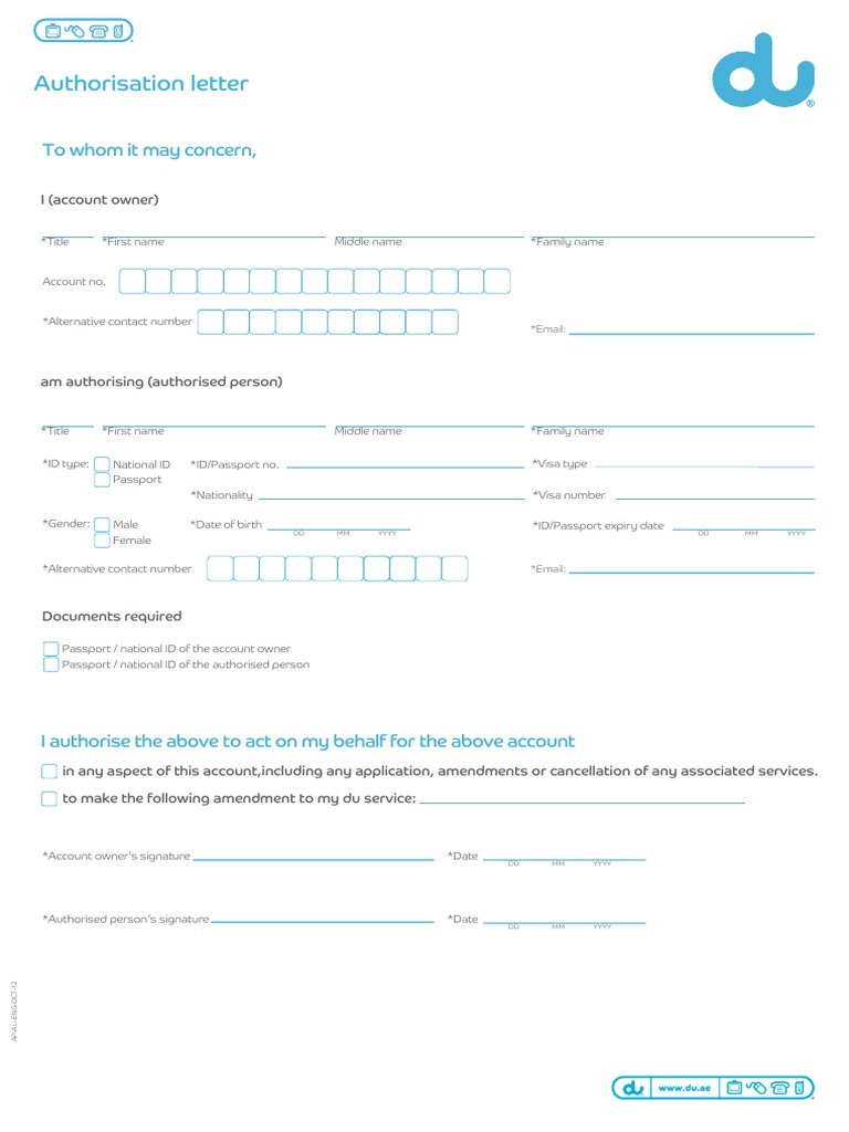 DU Authorization Letter Template | PDF | Travel Visa | Passport