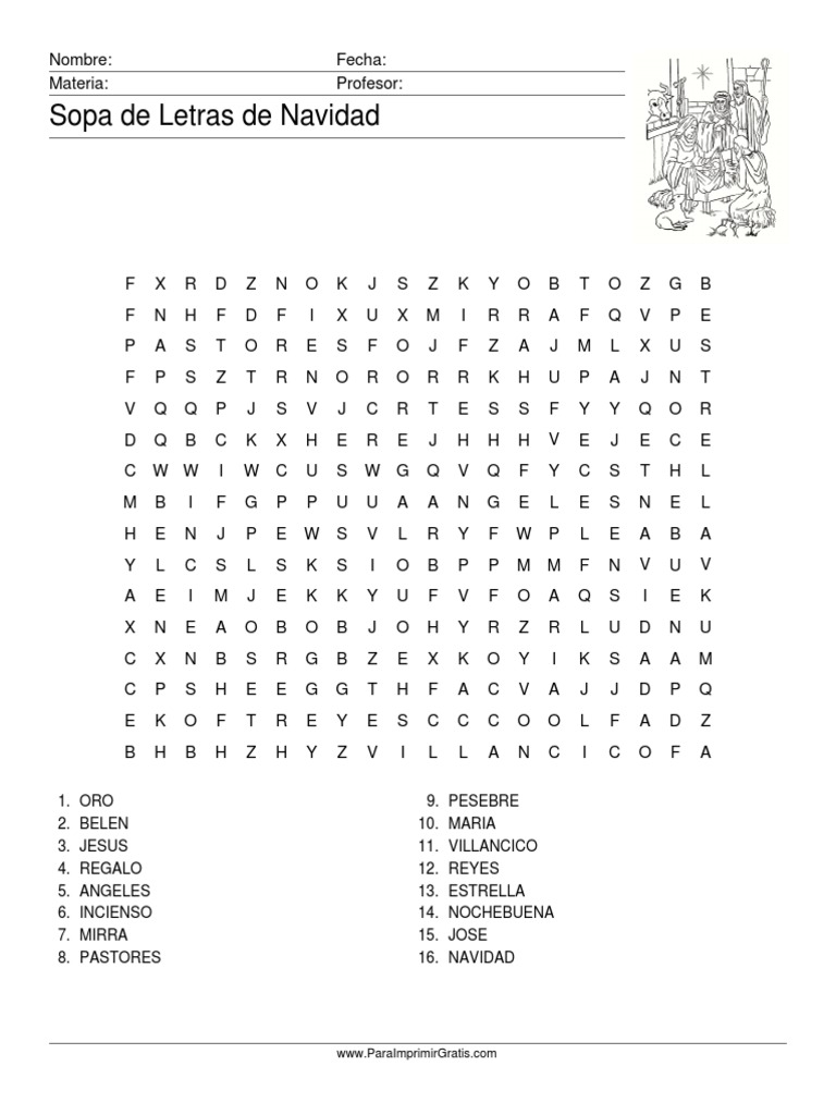 Sopa de Letras Navidad | PDF